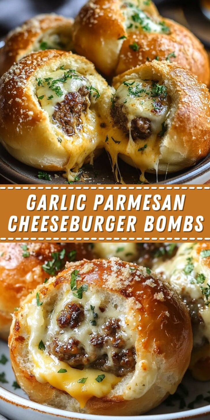 Garlic Parmesan Cheeseburger Bombs