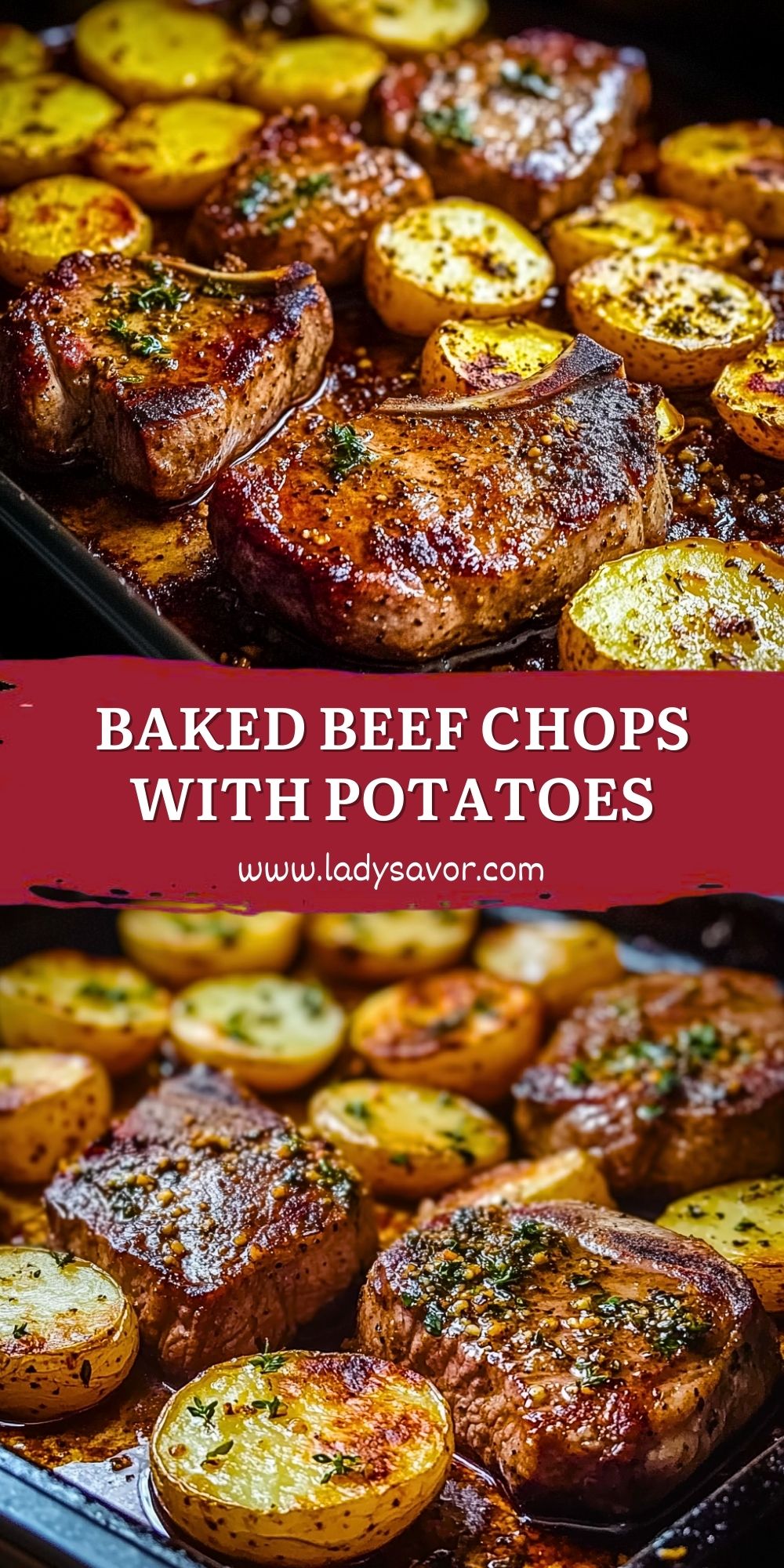 Baked Beef Chops With Potatoes
