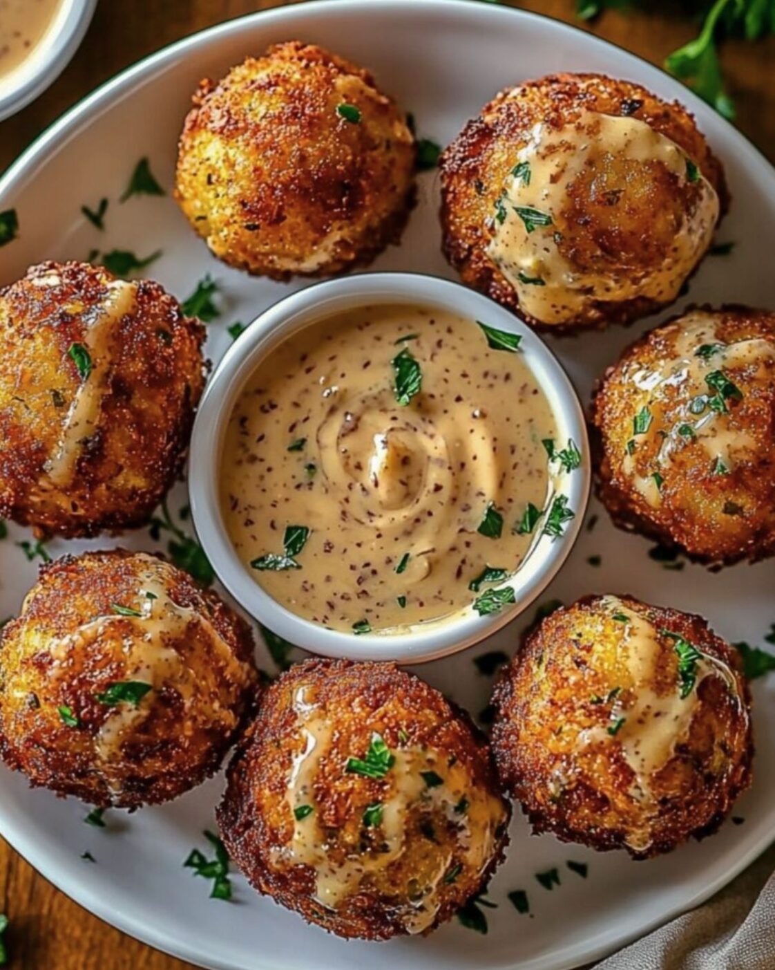 Reuben Balls With Spicy Thousand Island Dipping Sauce