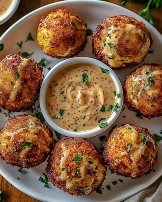 Reuben Balls With Spicy Thousand Island Dipping Sauce