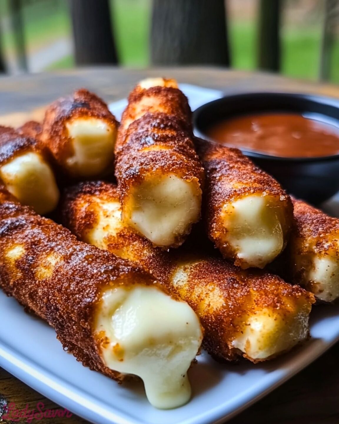 Nashville Hot Beef Wrapped Mozzarella Sticks