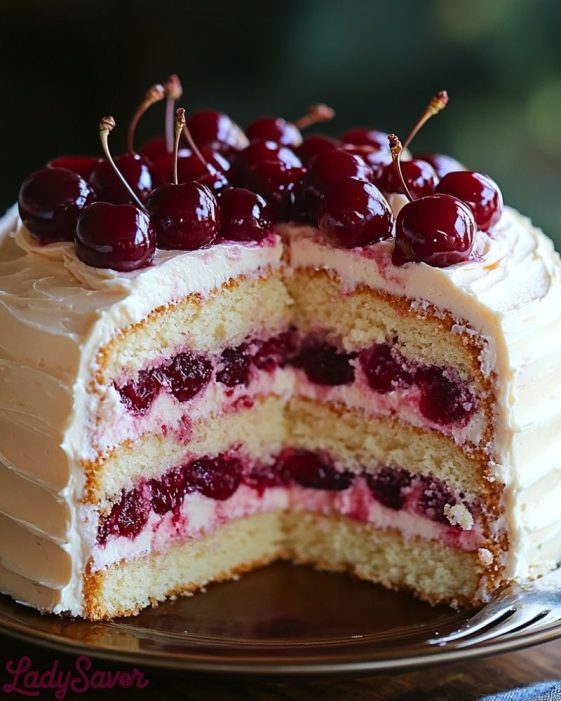 Cherry Layer Cake With Cherry Cream Cheese Frosting