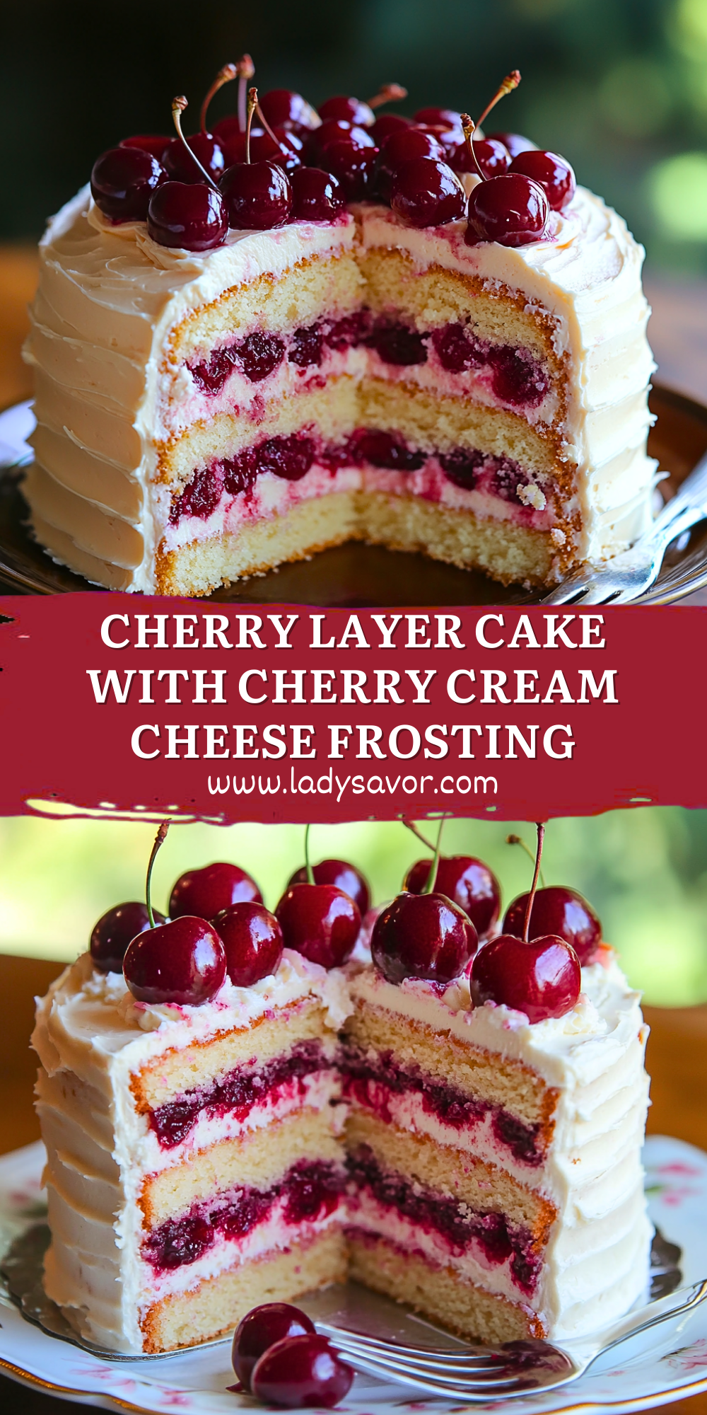 Cherry Layer Cake With Cherry Cream Cheese Frosting