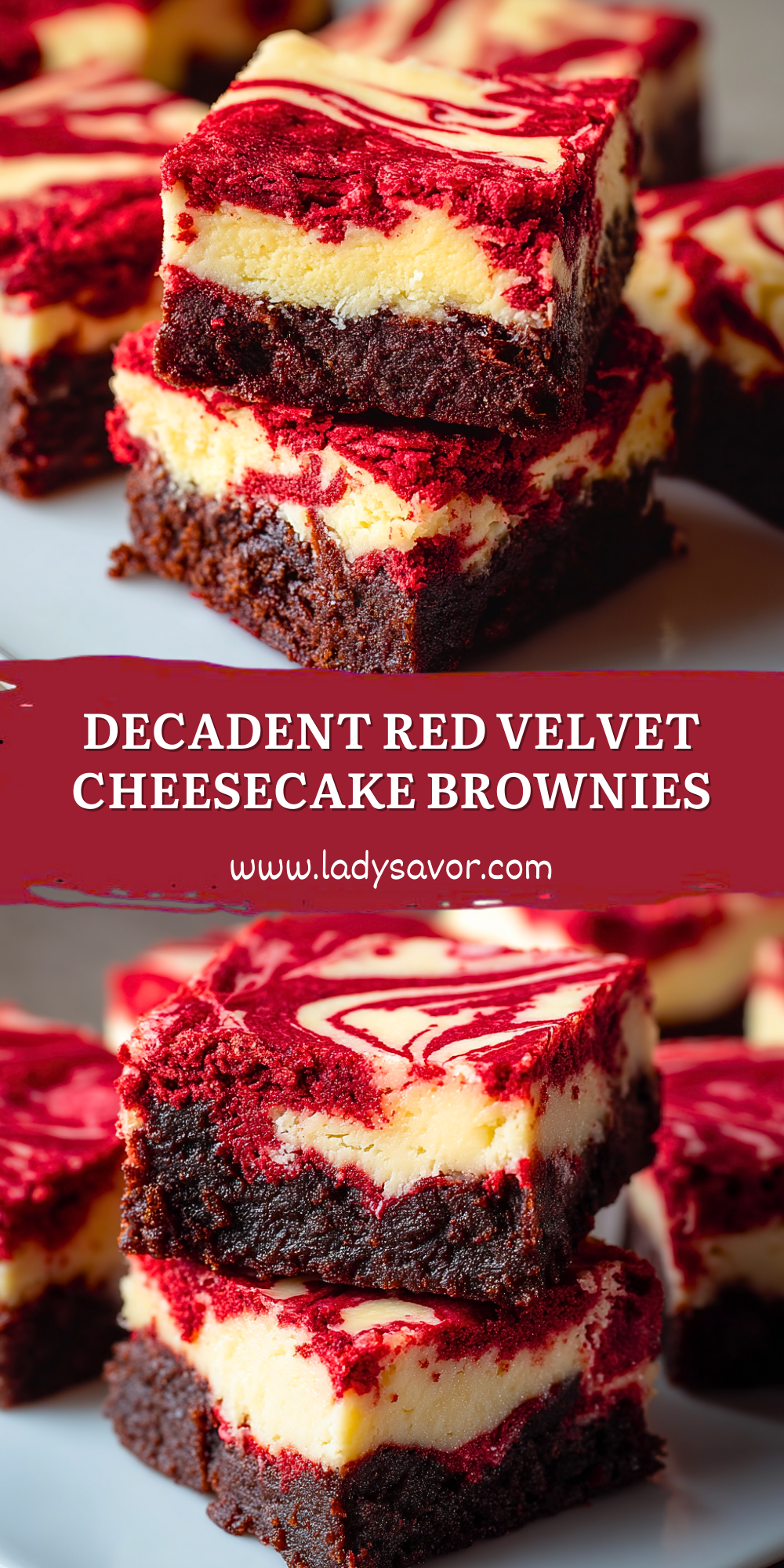 Decadent Red Velvet Cheesecake Brownies
