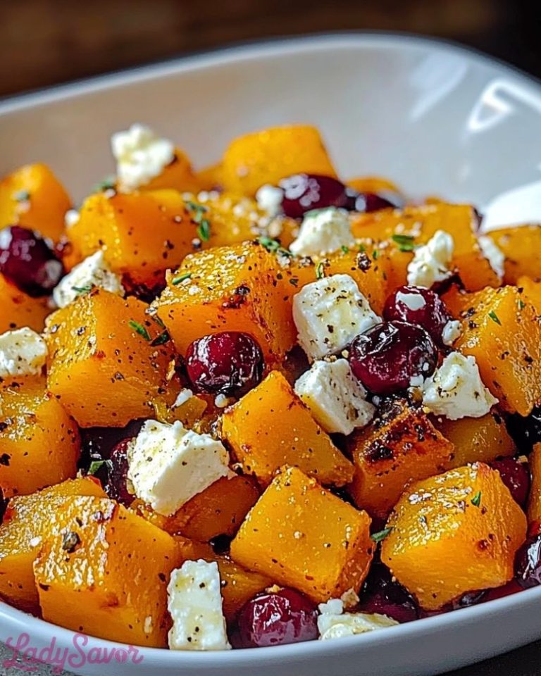 Roasted Butternut Squash With Cranberries And Feta