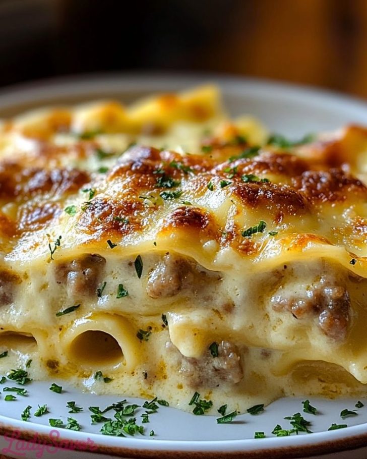 Sausage Alfredo Ravioli Lasagna
