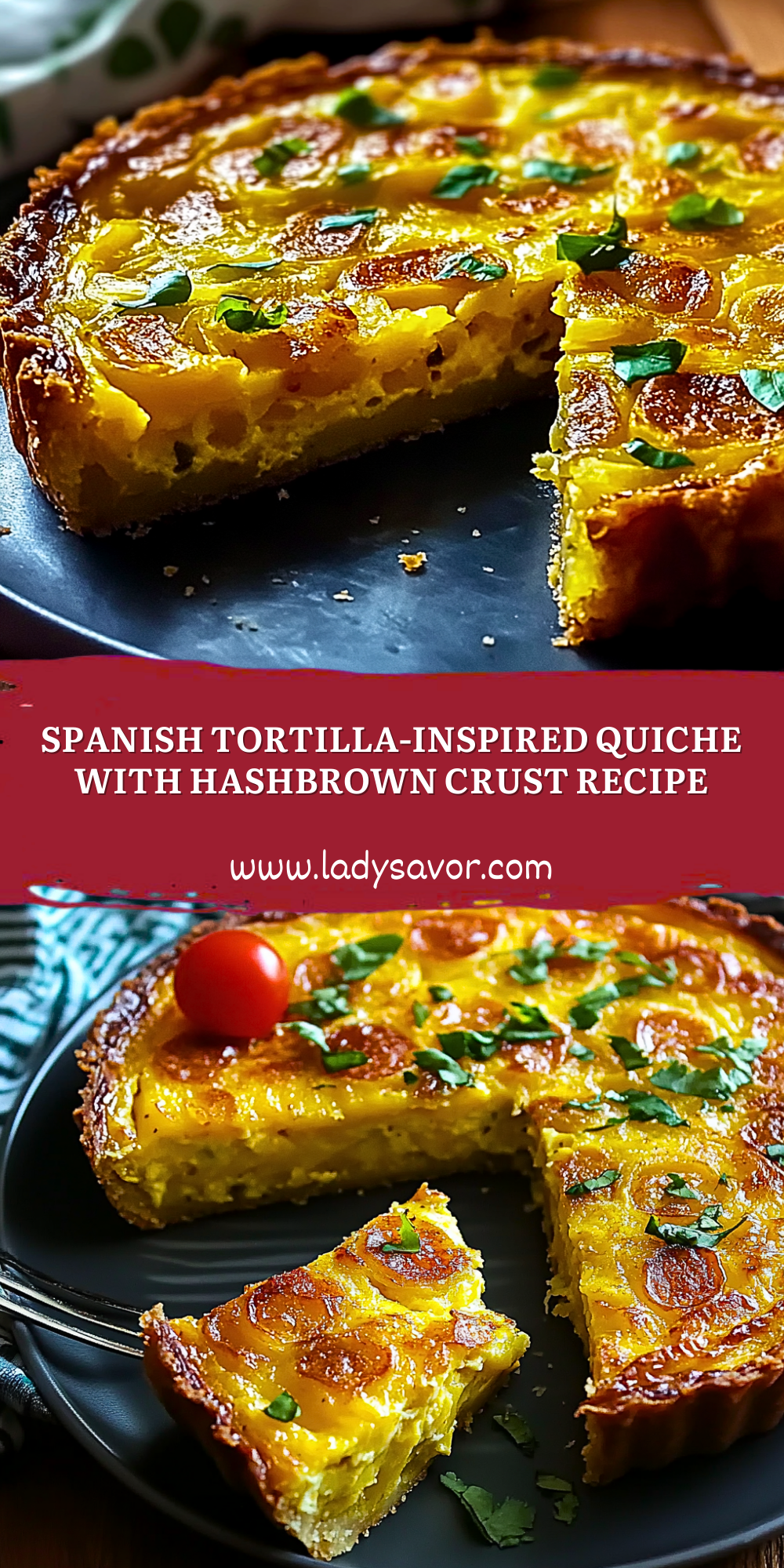 Spanish Tortilla-Inspired Quiche With Hashbrown Crust
