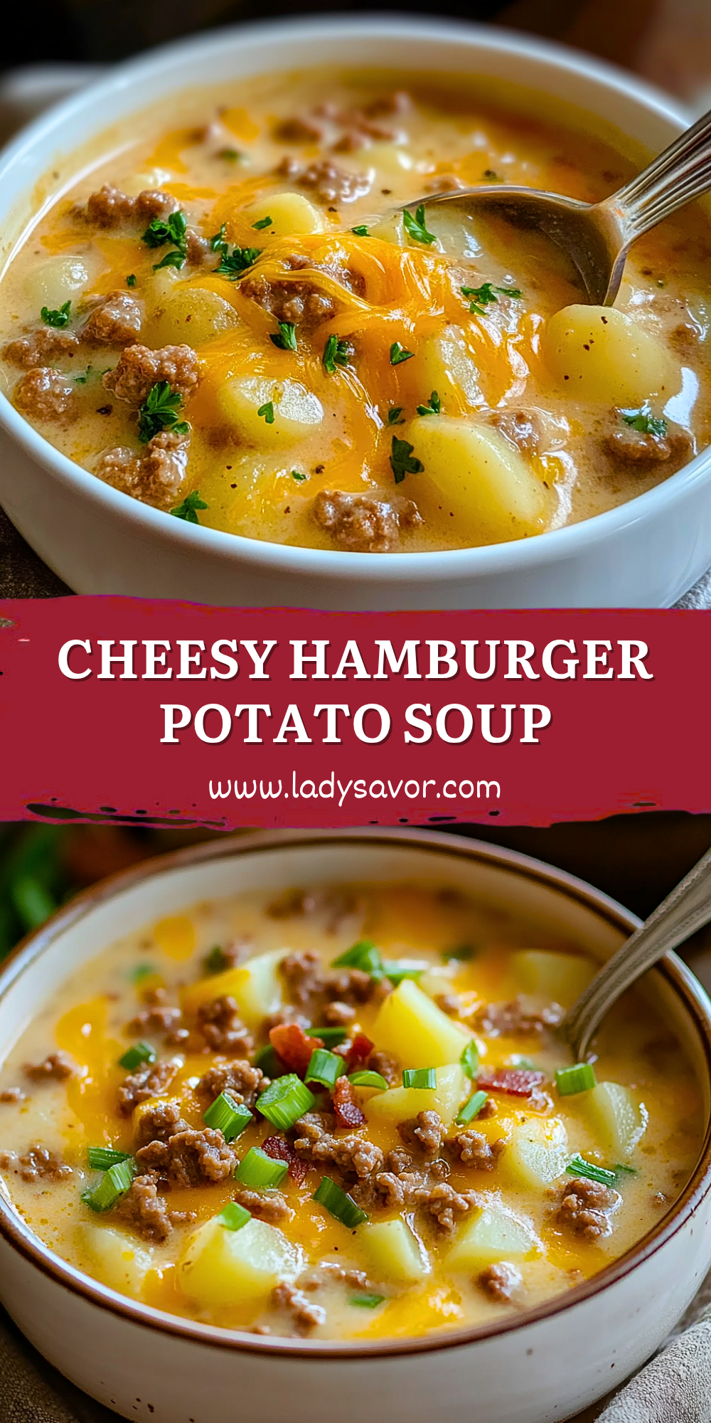 Cheesy Hamburger Potato Soup