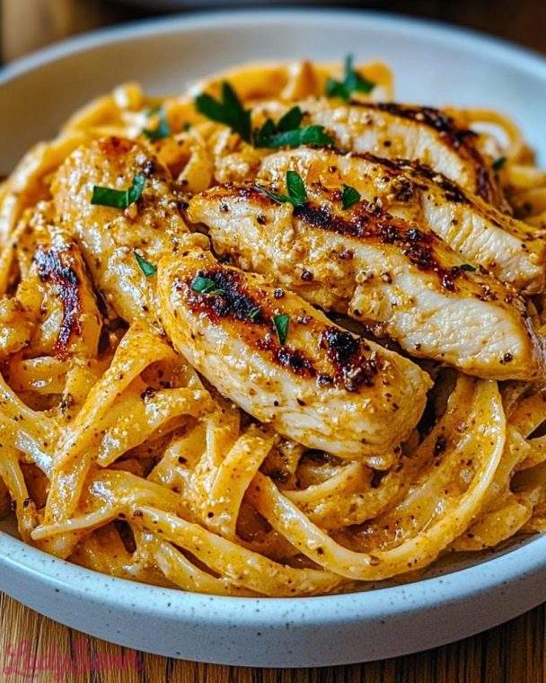 Creamy One Pot Cajun Chicken Linguine With Garlic Parmesan Sauce