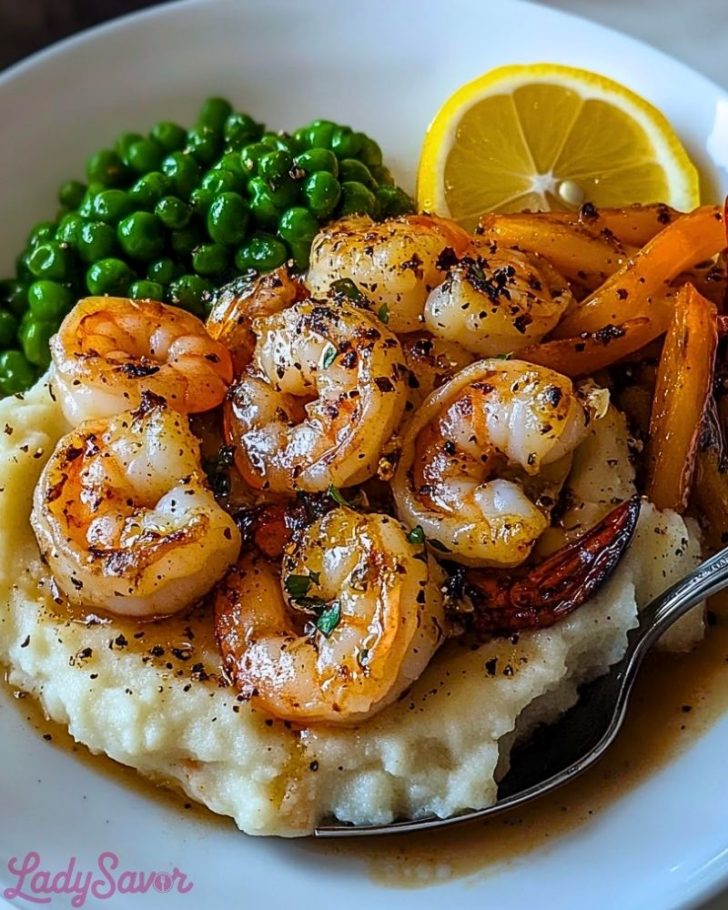 Garlic Butter Shrimp & Veggie Mash Bowl