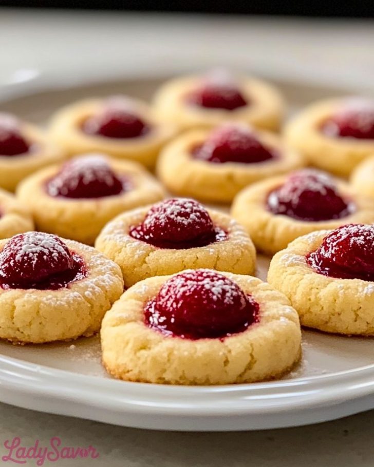 Raspberry Cheesecake Thumbprint Cookies
