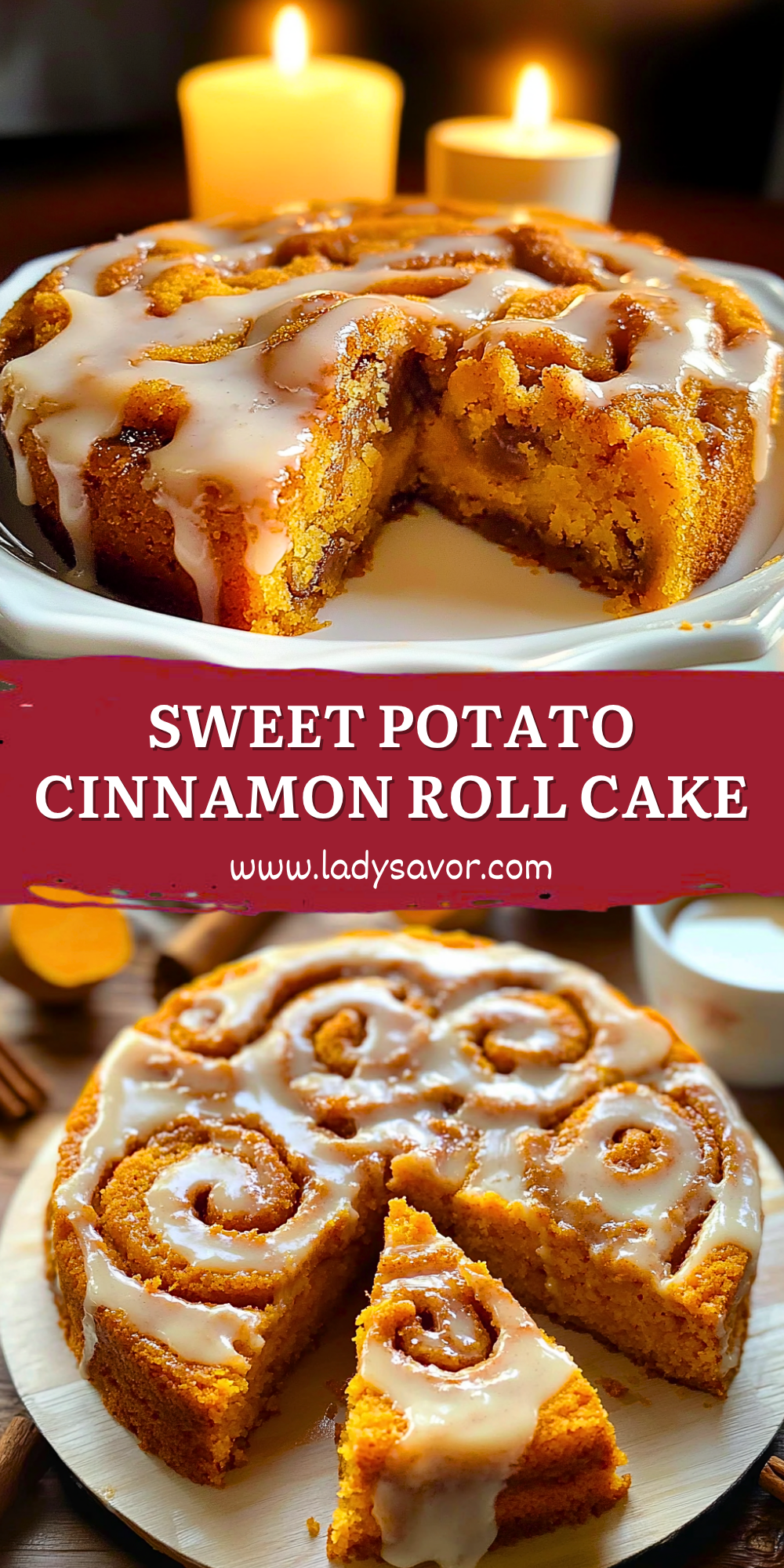 Sweet Potato Cinnamon Roll Cake