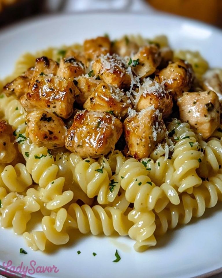 Twisted Pasta With Honey Garlic Chicken And Parmesan Cream