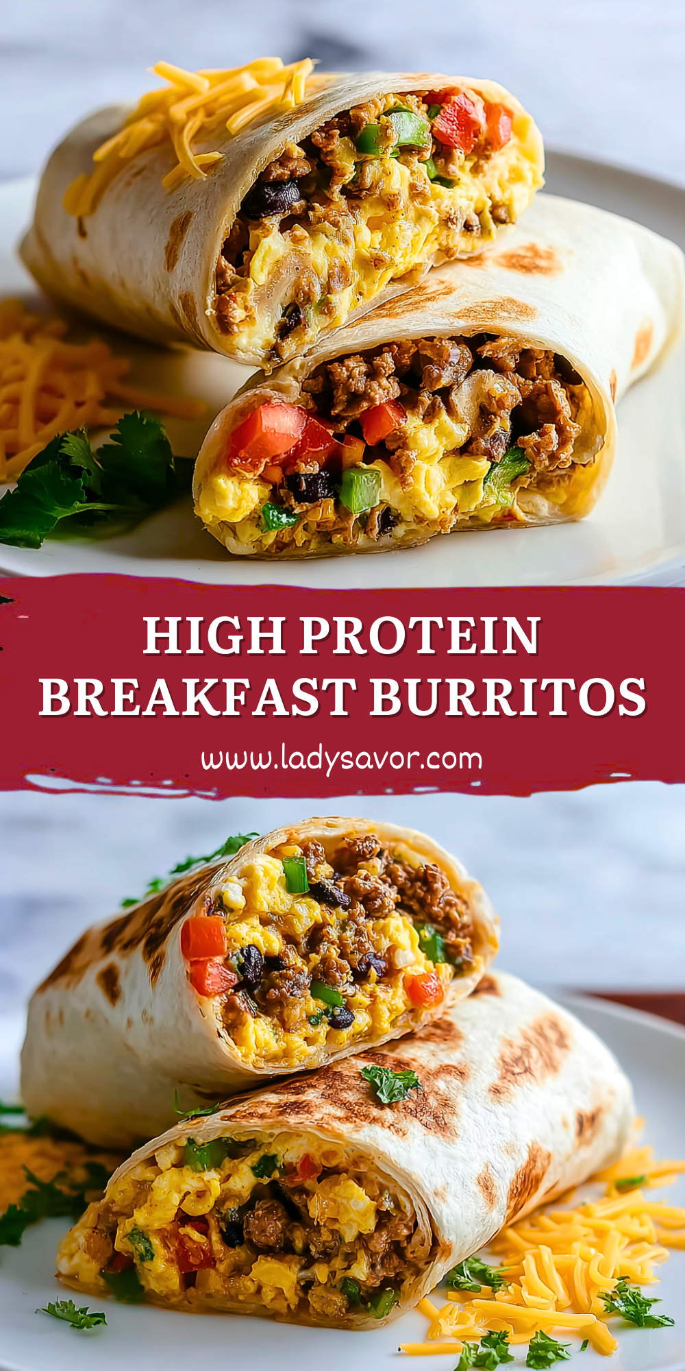 High Protein Breakfast Burritos
