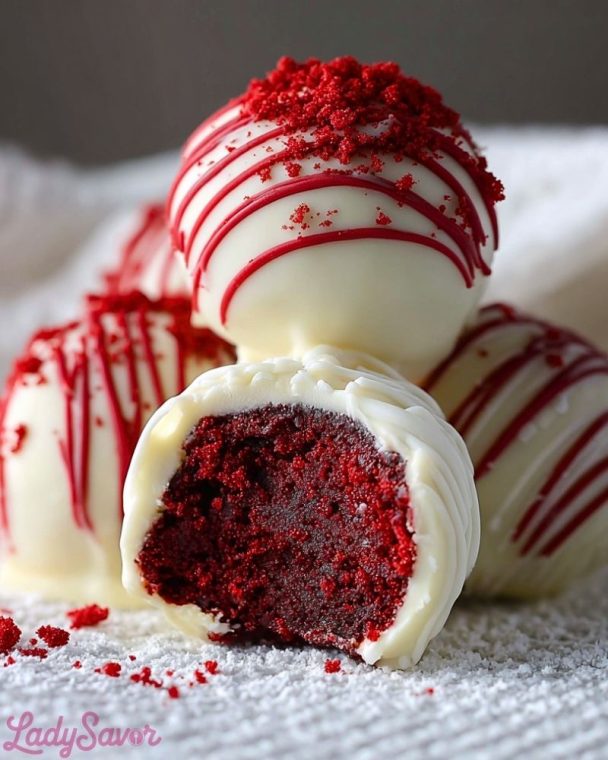 White Chocolate Red Velvet Truffles