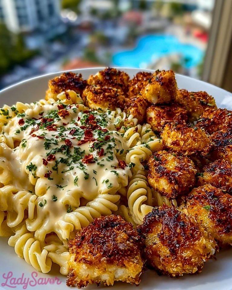 Crispy Parmesan Chicken Bites With Smoked Cajun Alfredo Recipe