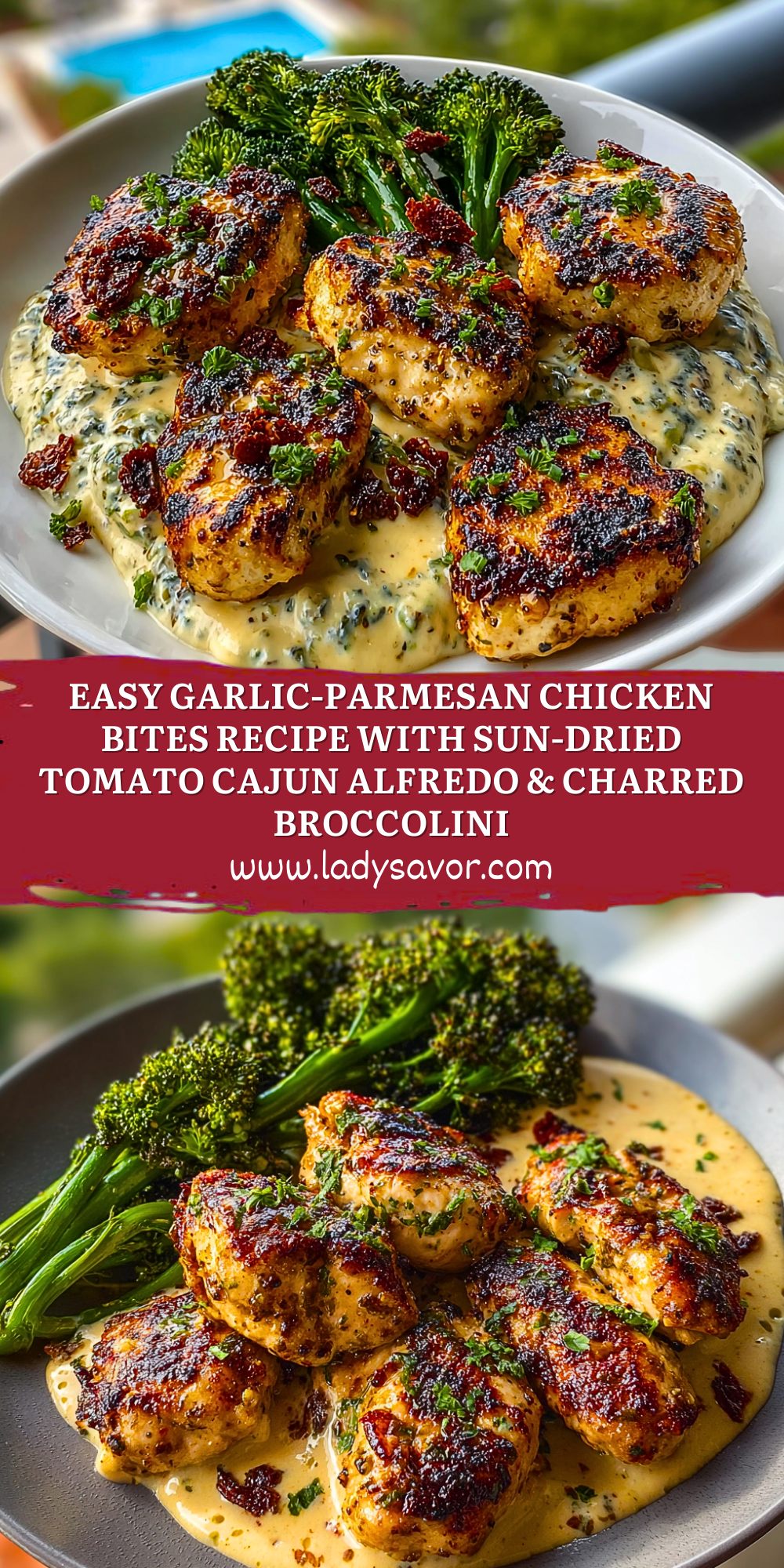 Easy Garlic-Parmesan Chicken Bites Recipe With Sun-Dried Tomato Cajun ...