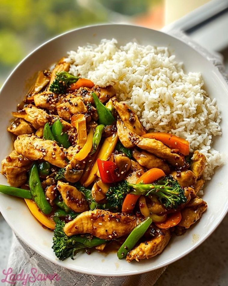 Garlic Chicken Stir-Fry With Rice