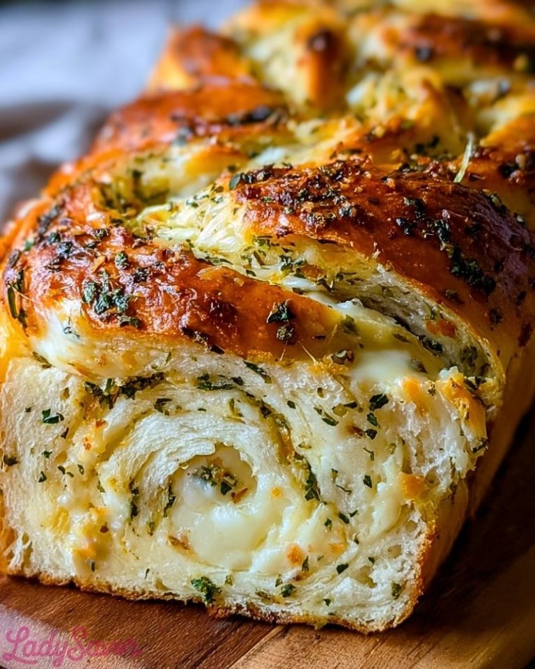 Swirled Garlic Herb And Cheese Bread