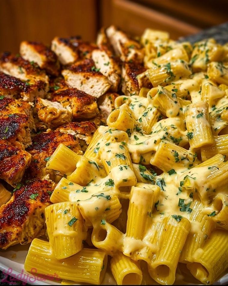 Velveeta Chicken Rigatoni With Mozzarella Garlic Sauce