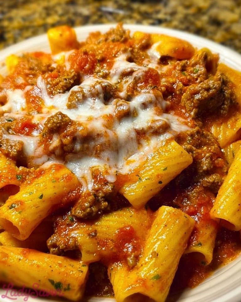 Creamy Velveeta Rigatoni With Italian Beef Marinara