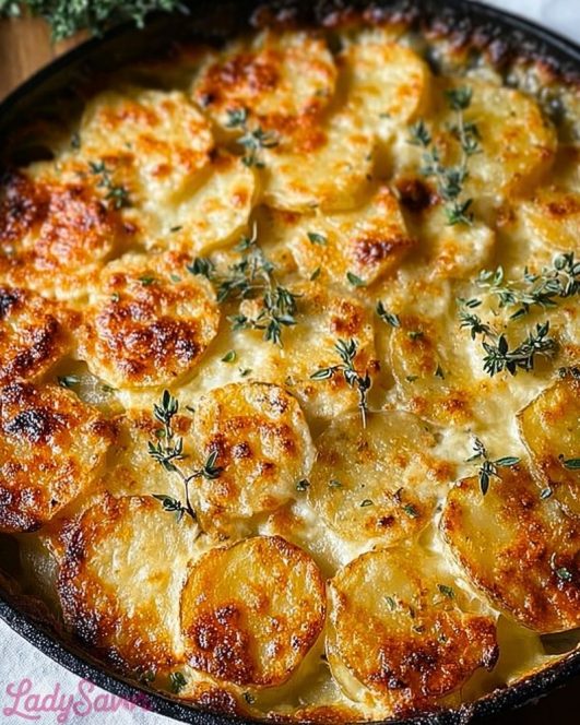 Crispy Parmesan And Gruyere Potato Gratin