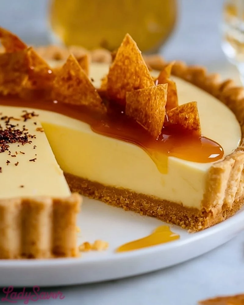 Eggnog Crème Tart With Caramel Shards